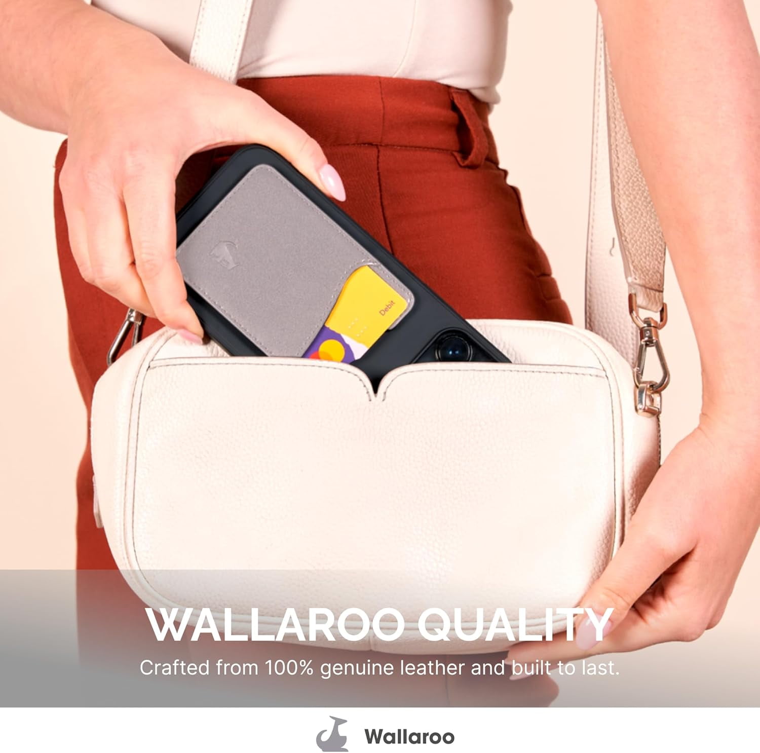 SLFS-Wallaroo Premium Leather Cell Phone Wallet Stick On - Android and ...