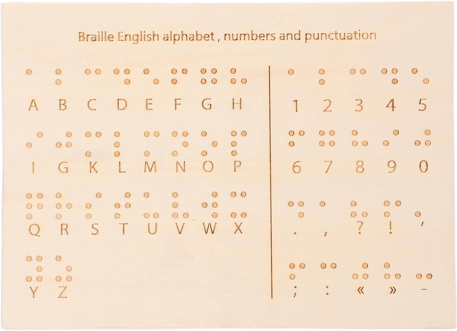 Braille Number Chart