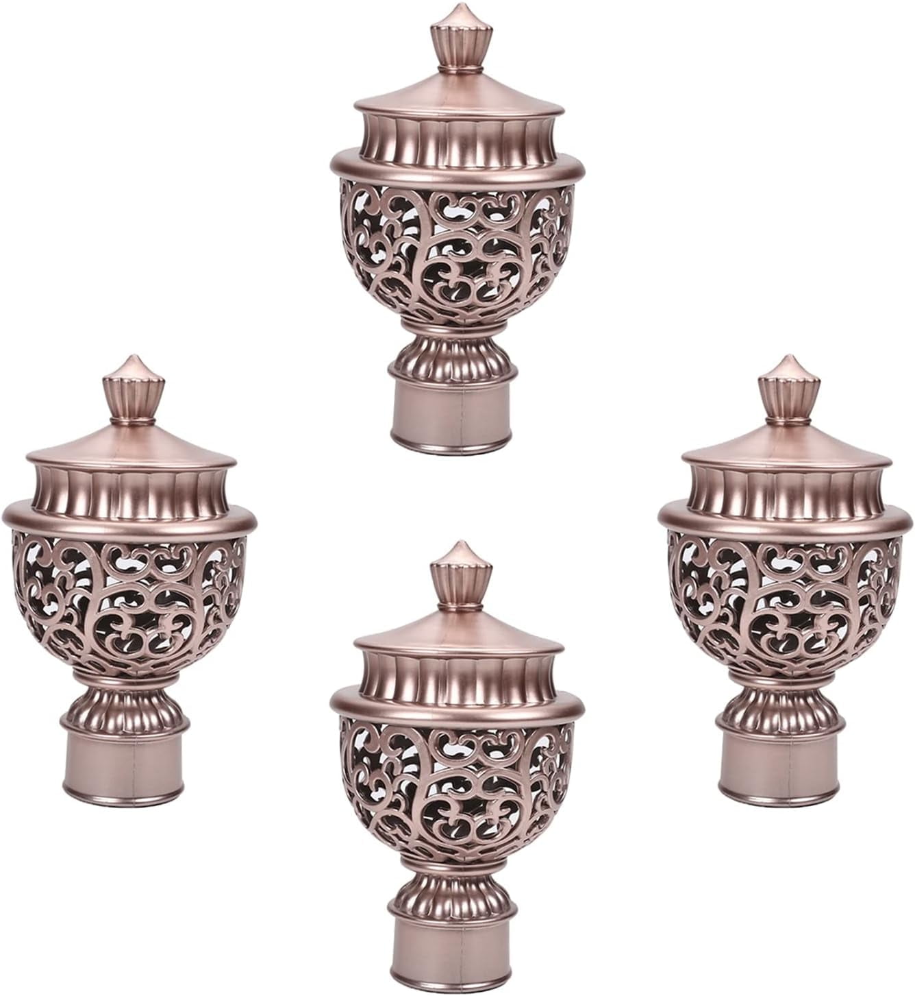 SLGHLSAHG Curtain Rod Cap Finials Hollow Head Plastic Vintage Fit for 1 ...