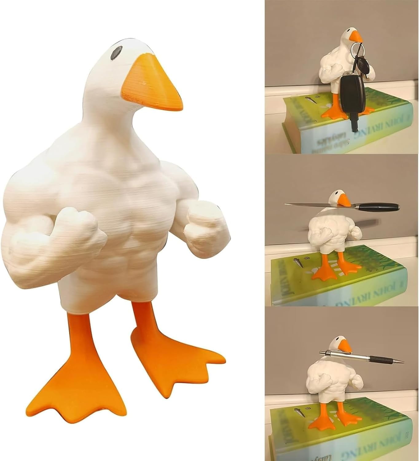 SLGHLSAHG Funny Muscle Duck Statue Ornament, Powerful Inspirational ...