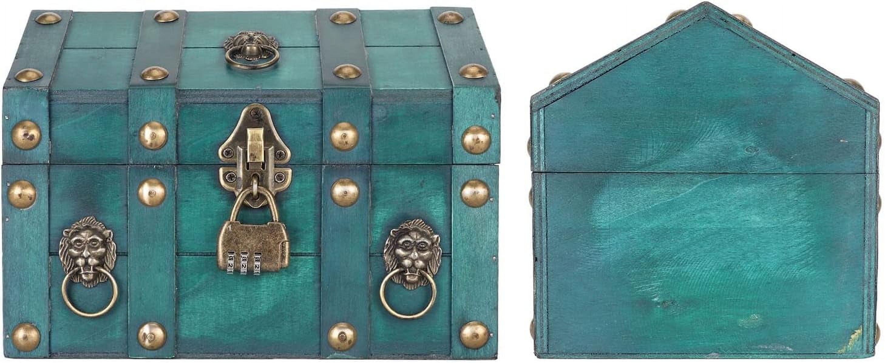 SLGHLSAHG Large Treasure Chest, Wooden Vintage Pirate Treasure Box ...