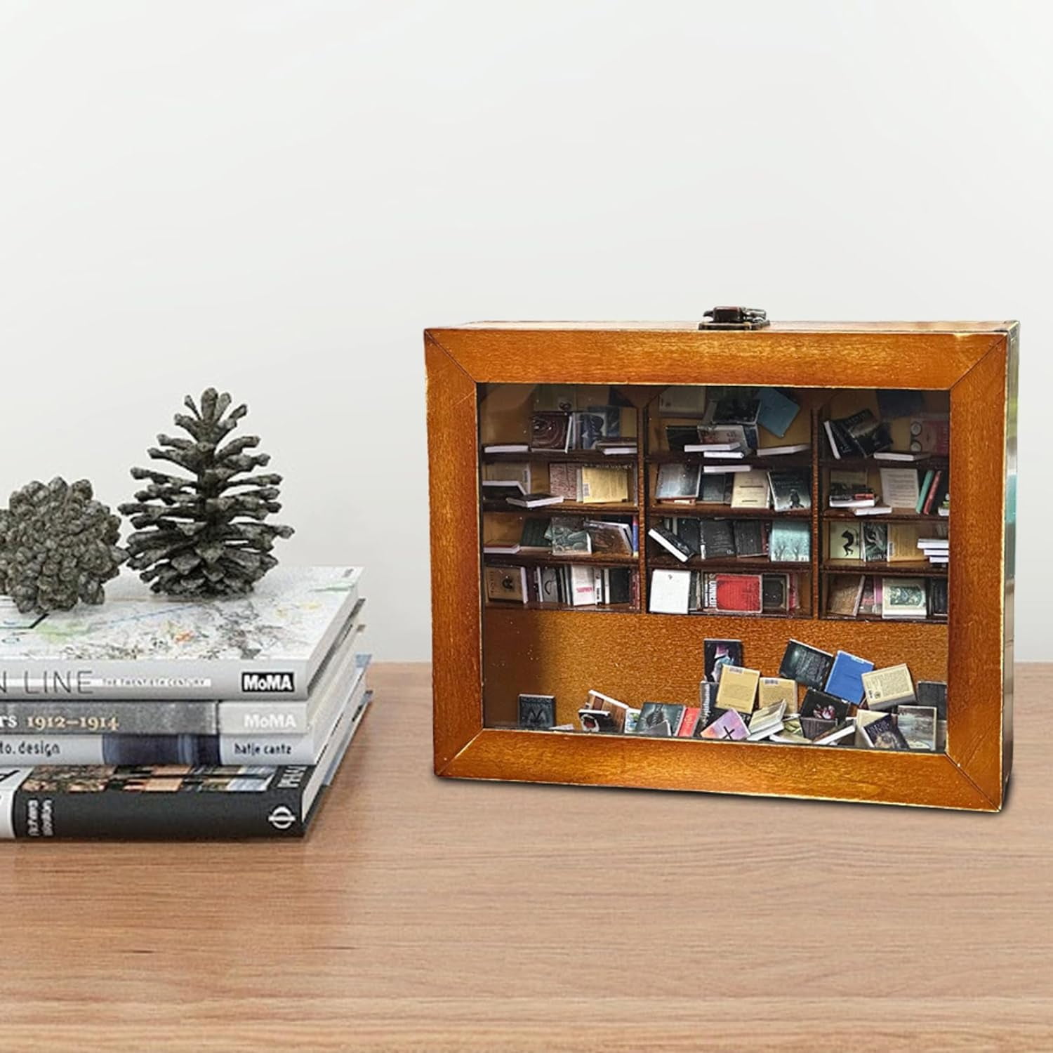 SLGHLSAHG Mini Bookcase with 2024 Anxiety Relief Books, Solid Wood ...