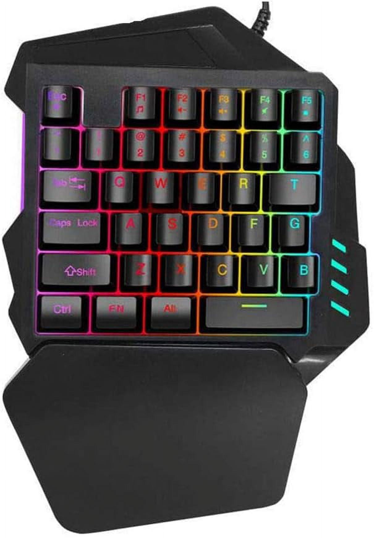 SLGHLSAHG One Handed Gaming Keyboard RGB Backlit, 35 Keys Portable Mini ...