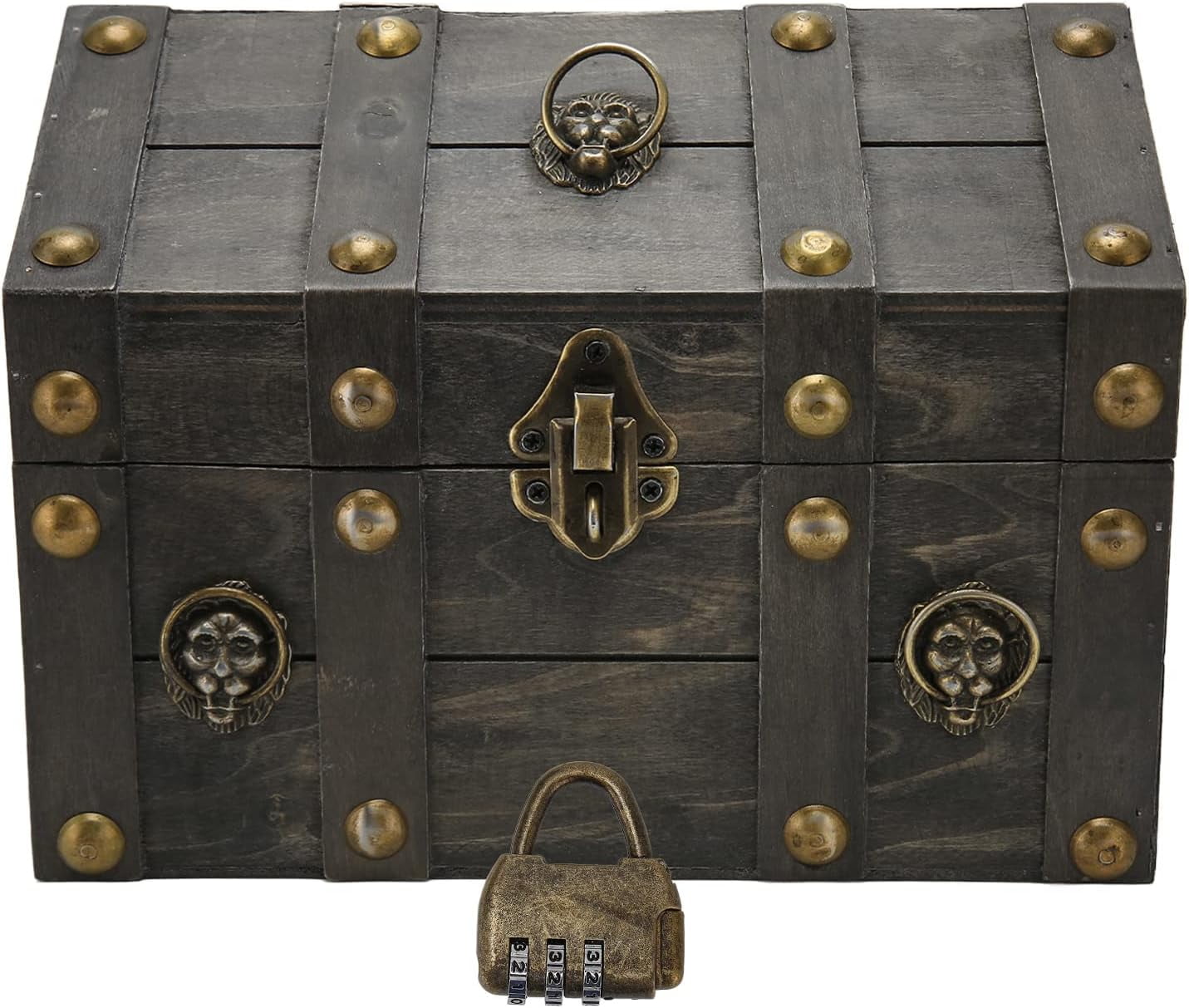 SLGHLSAHG Wooden Treasure Chest Boxes, Vintage Storage Box, Hand ...