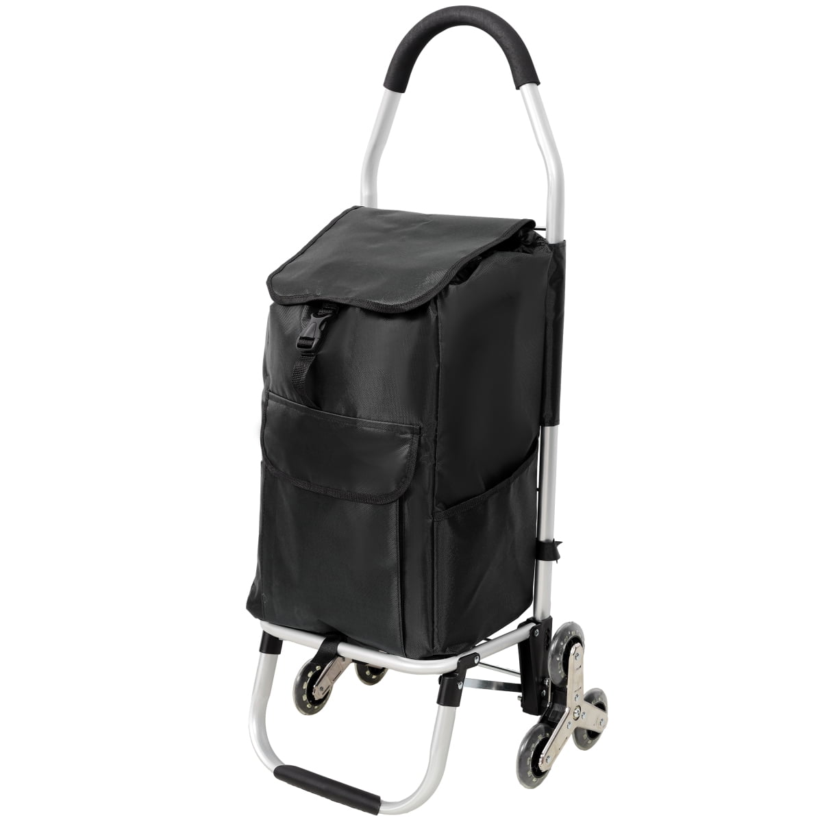 SLIANGKABlack Foldable Shopping Stair Trolley with Wheels, Removable ...