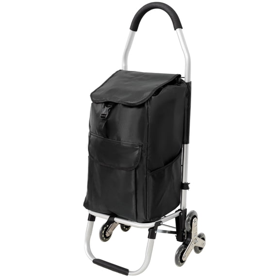 SLIANGKABlack Foldable Shopping Stair Trolley with Wheels, Removable ...