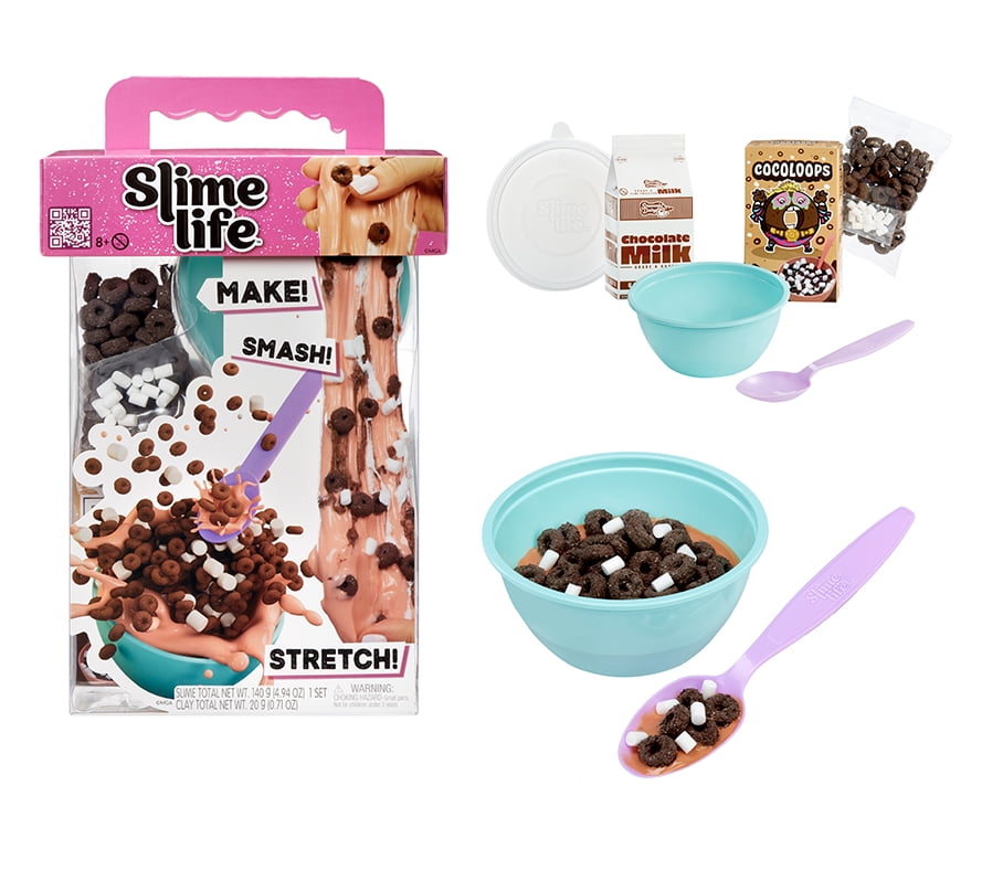 Slime Life Bowl of Choco Cereal DIY Slime Kit, Make, Smash, and Stretch Your Food Slime, Ages 8 ...