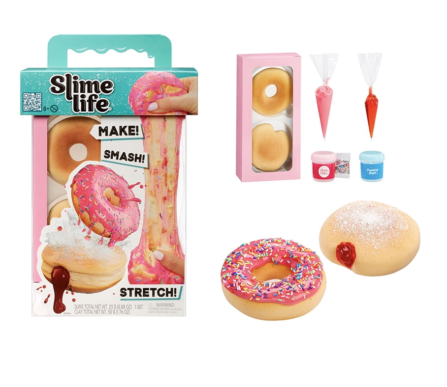 Slime Life Pink Icing Round & Jelly Filled Donuts DIY Slime Kit, Make ...