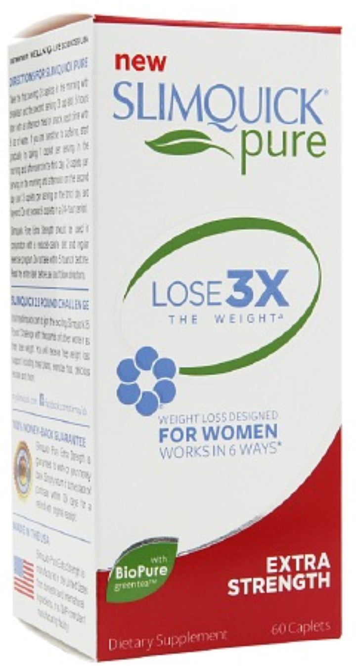 SLIMQUICK Extra Strength Weight Loss Caplets, Fast Diet, 60 ea (Pack of ...