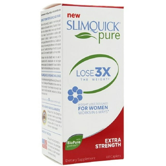 SLIMQUICK Extra Strength Weight Loss Caplets, Fast Diet, 60 ea (Pack of ...