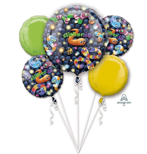 SLITHER.IO Balloon BOUQUET Kit • Party Supplies Decorations Foil Mylar ...