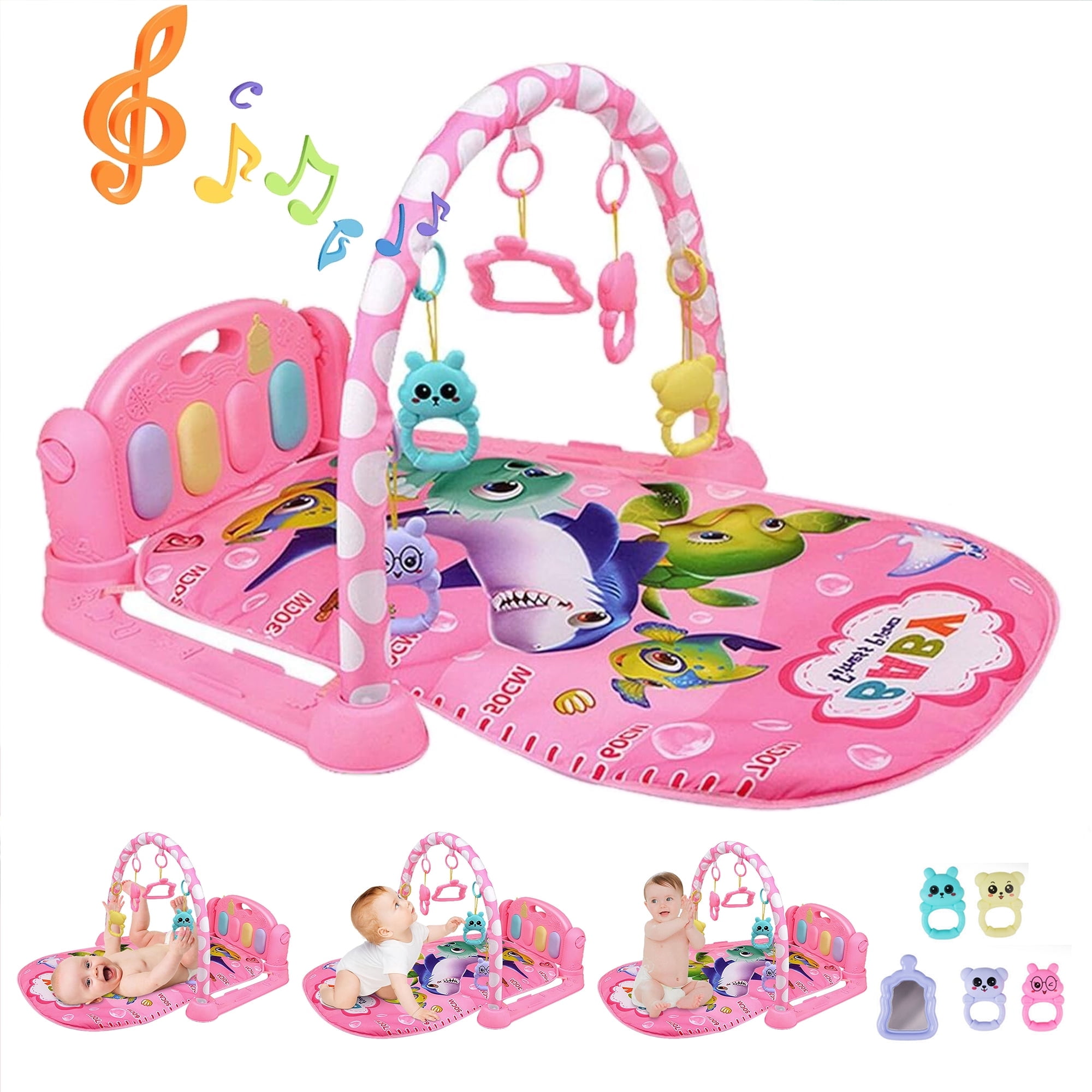 SLLINGLUO Baby Play Mat, 3-in-1 Musical Activity, Kick & Play Piano Gym ...