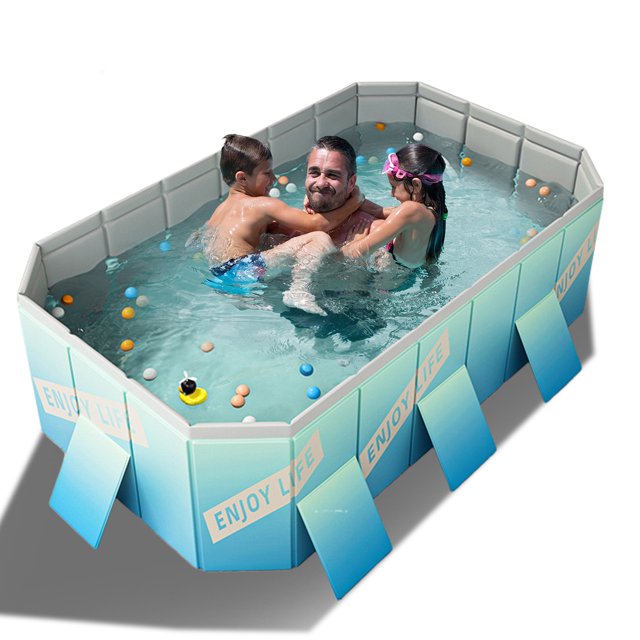 SLLINGLUO Large Family Size Foldable Swimming Pool for Backyard, Adults ...