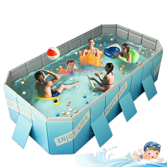 SLLINGLUO Foldable Swimming Pool Kiddie Pool Above Ground Pool for Kids ...