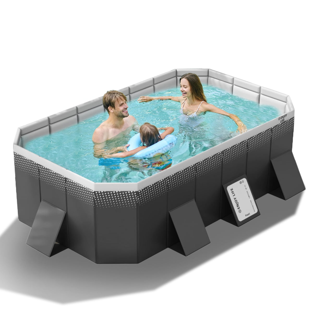 SLLINGLUO Foldable Swimming Pool for Kids & Adults, Above Ground Pools ...