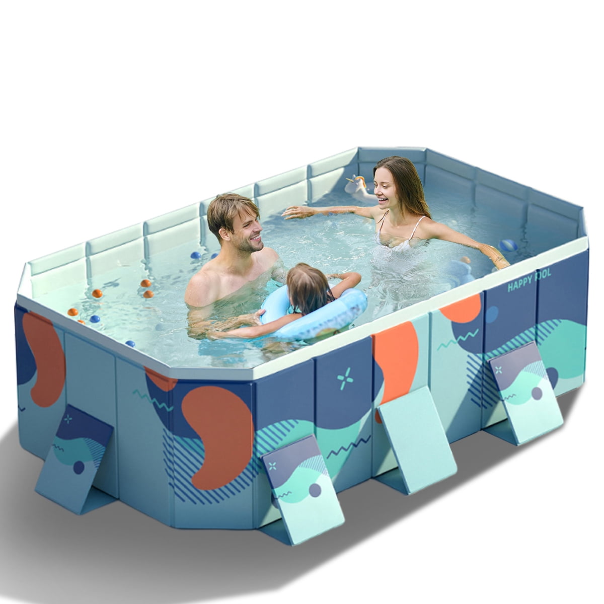 SLLINGLUO Kiddie Pool Rectangle 19.68” 22” Swimming Pools - Walmart.com