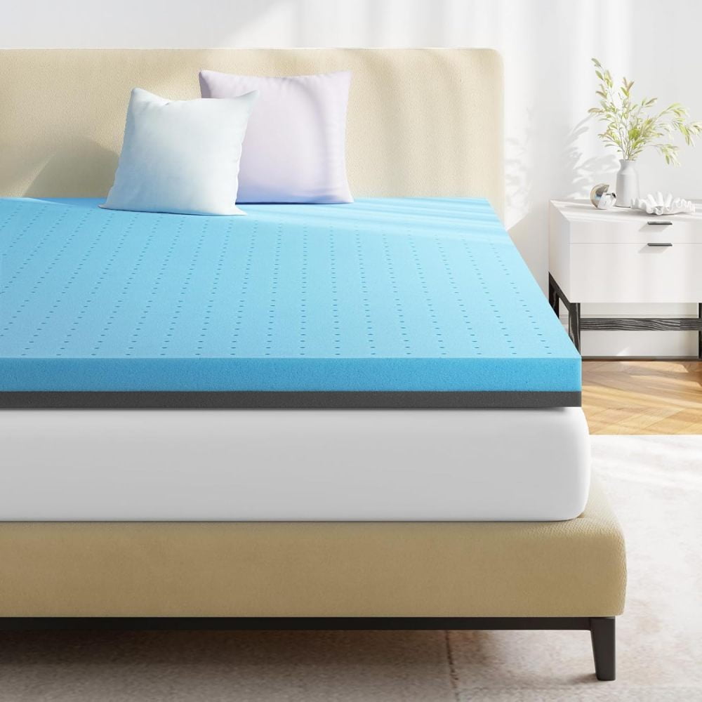 SLLK 3-inch gel memory cotton ridge mattress | CertiPUR-US certification | 7-zone pressure ...