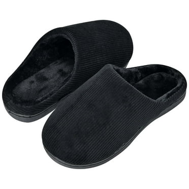 Men's Memory Foam House Slippers - Cozy, Fuzzy Bedroom Slip-on Loafer ...