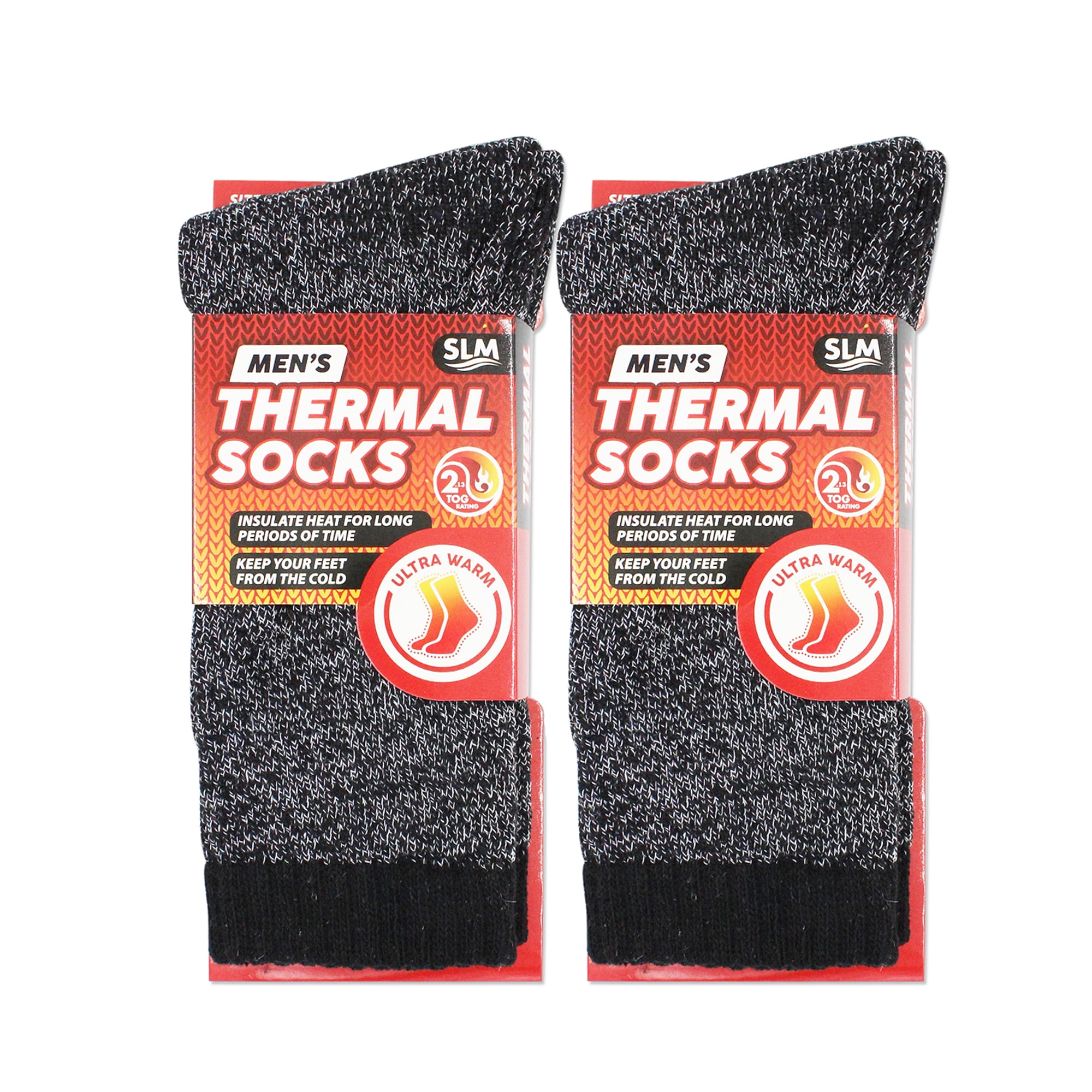 SLM Men's Thick Thermal Heat Socks, Heavy Duty Insulated Winter Boot ...