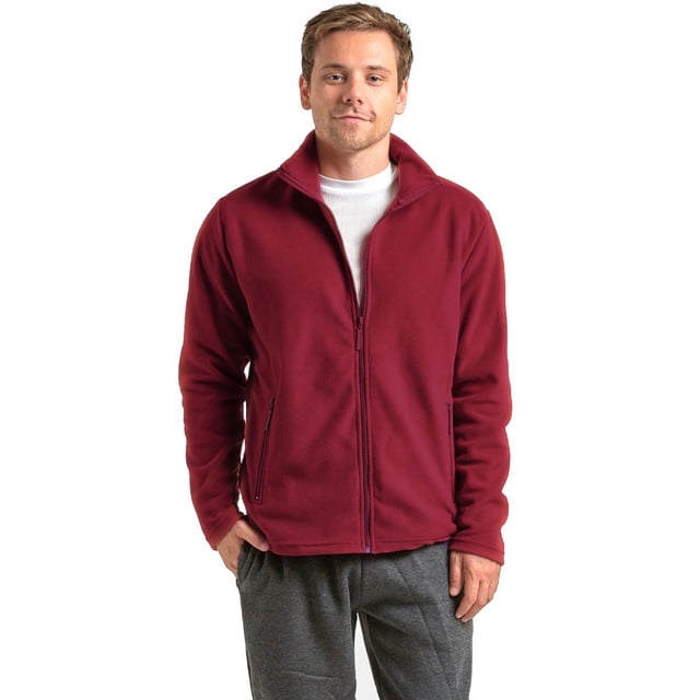 SLM Mens Polar Fleece Long Sleeve Full Zipper Zip Up Jacket Winter ...