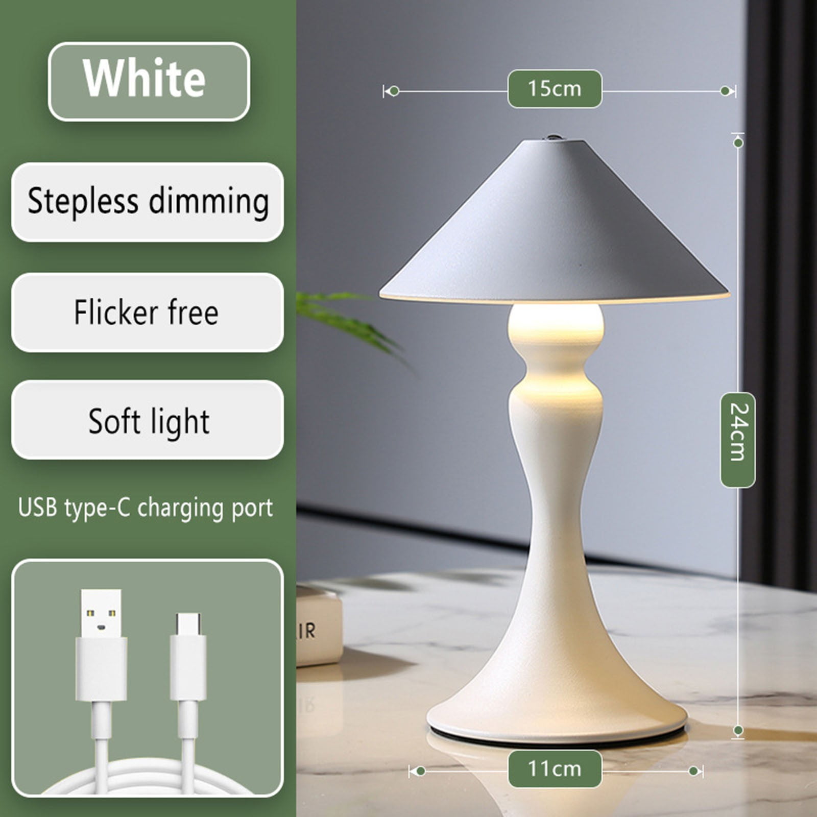 SLMOTUAE Decorative LED Desk Lamp with Touch Control, Study Table Lamp ...