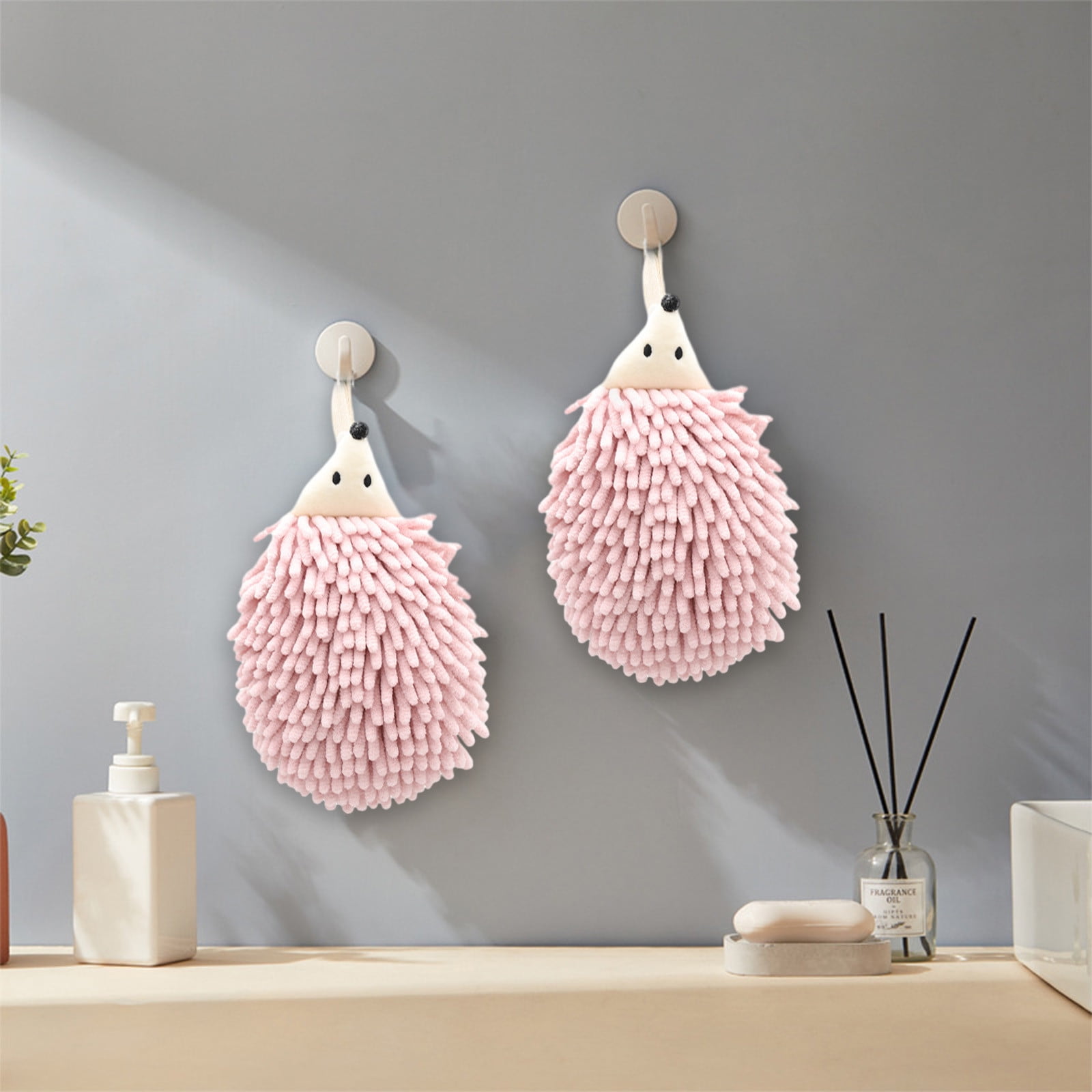 SLMOTUAE Hedgehog Chenille Hand Towel, Cute Bathroom Towel, Absorbent ...