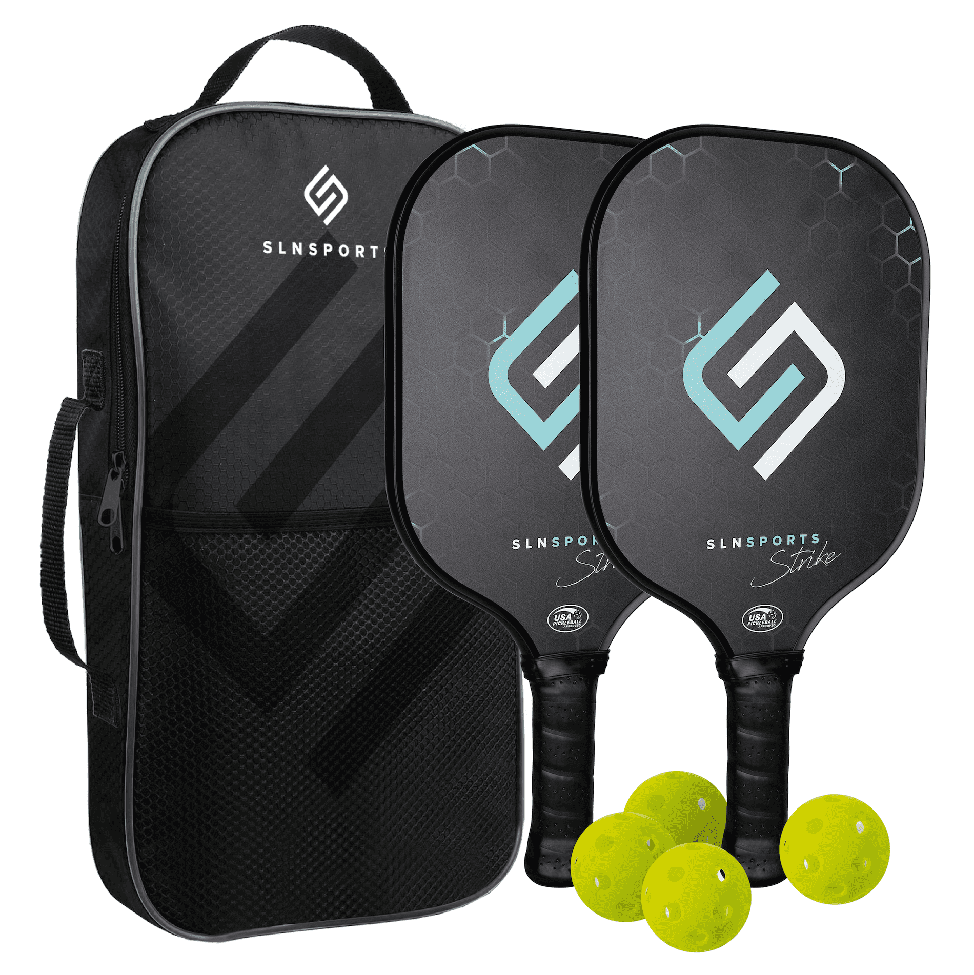 SLNSports Pickleball Paddles Set of 2, Carbon Fiber/Graphite Pickle ...