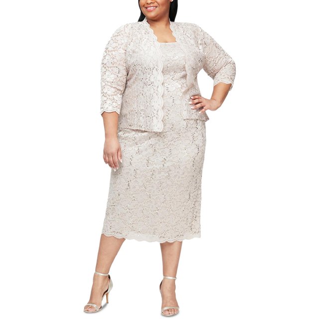 SLNY Womens Plus Sequined Cocktail And Party Dress - Walmart.com