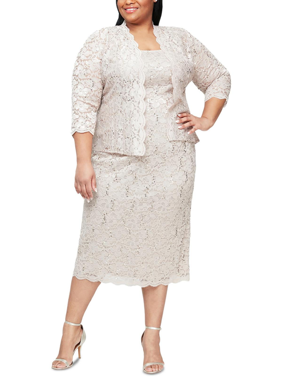 SLNY Womens Plus Sequined Cocktail And Party Dress - Walmart.com