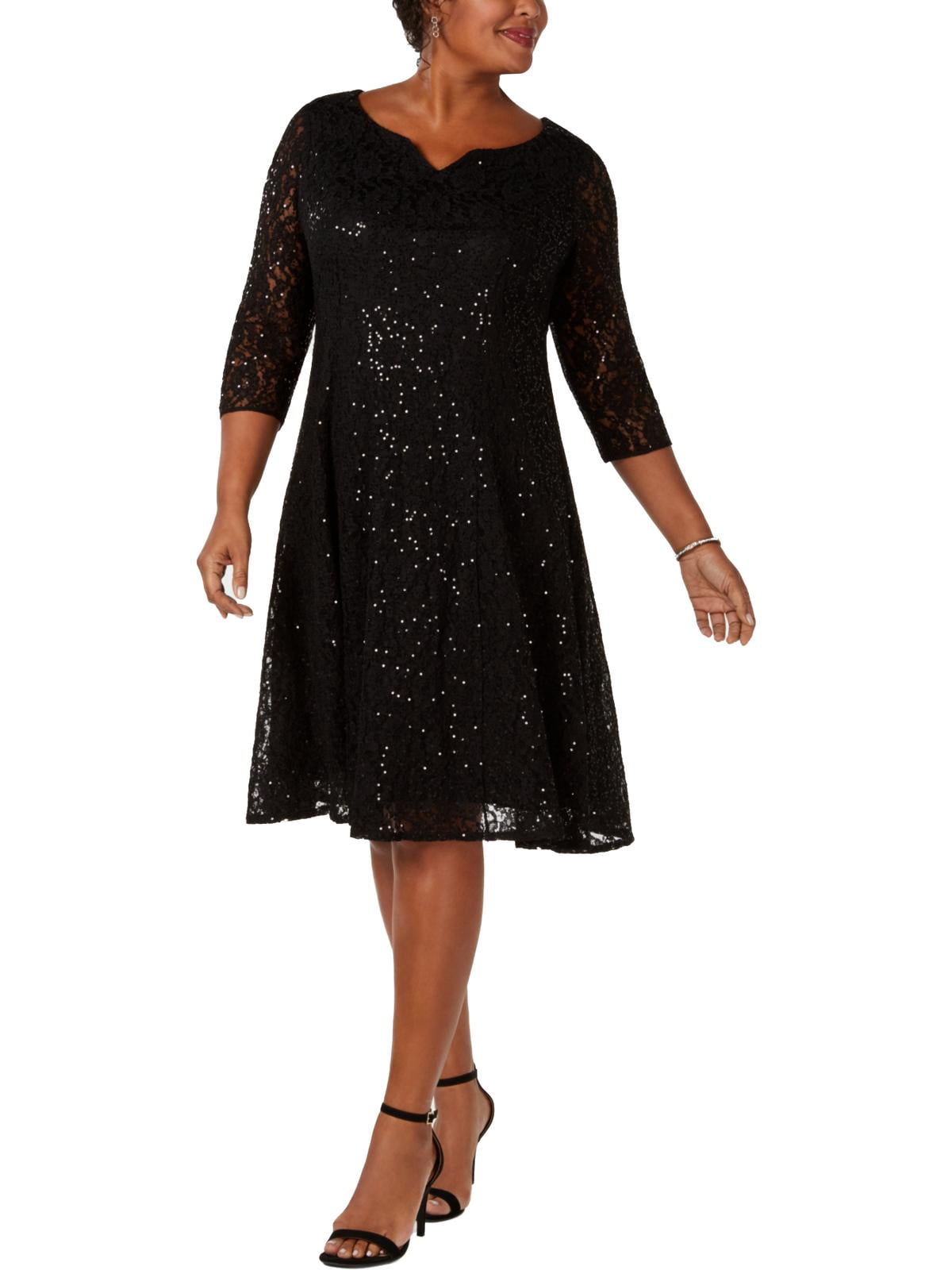 SLNY Womens Sequined Lace Cocktail Dress - Walmart.com
