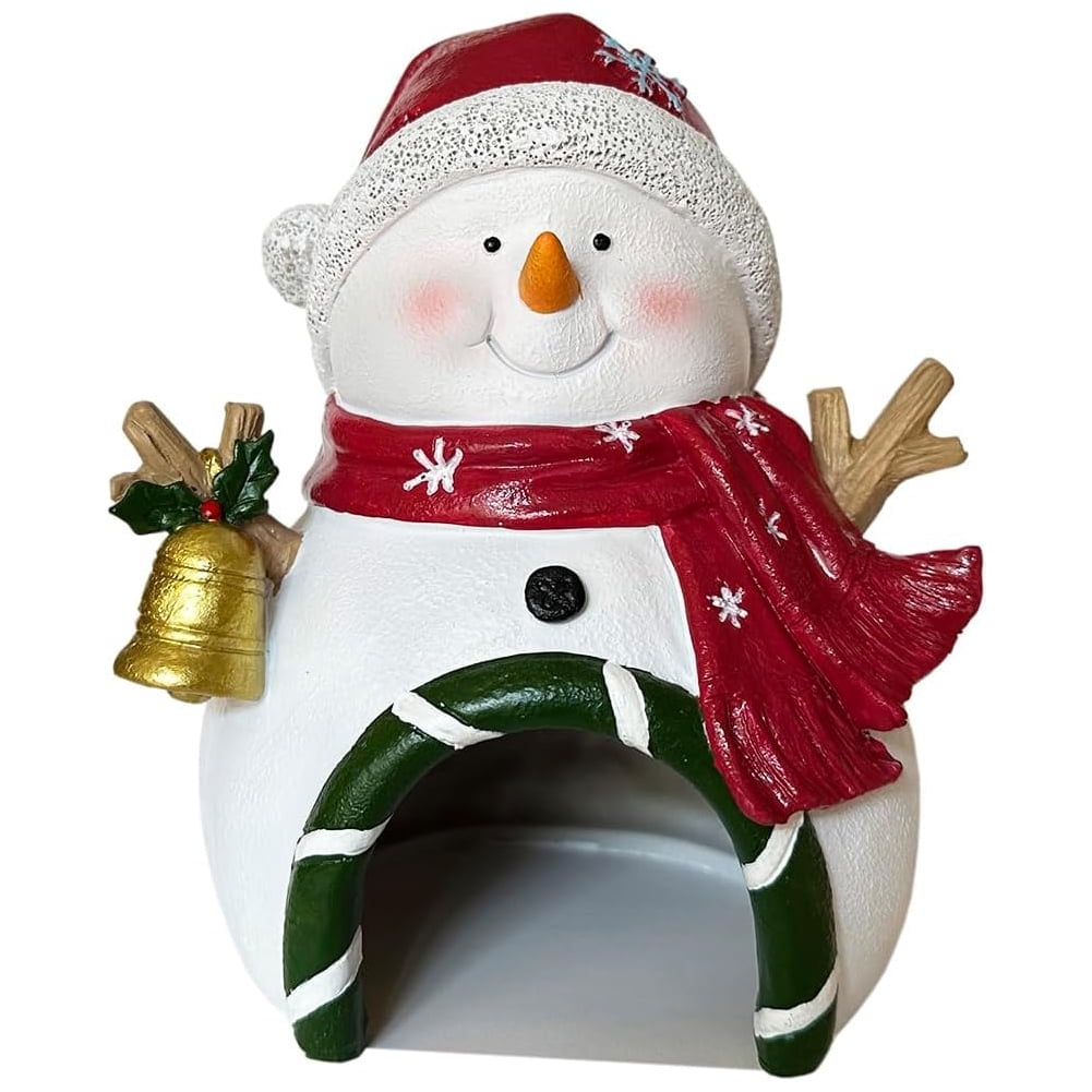 SLOCME Christmas Snowman Aquarium Decoration with Bell – Resin Fish ...
