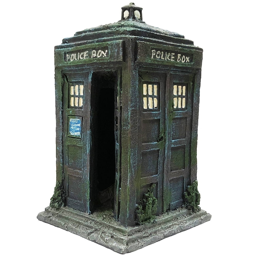 SLOCME TARDIS Police Box Aquarium Decoration – Resin Fish Tank Hideout ...