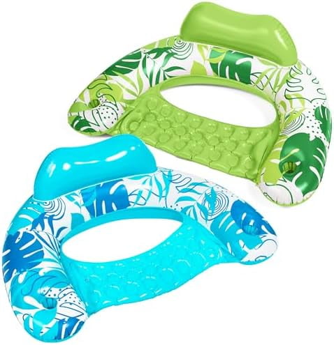 SLOOSH Inflatable Pool Floats Adult,2 Pack Pool Chairs with Cup Holders ...