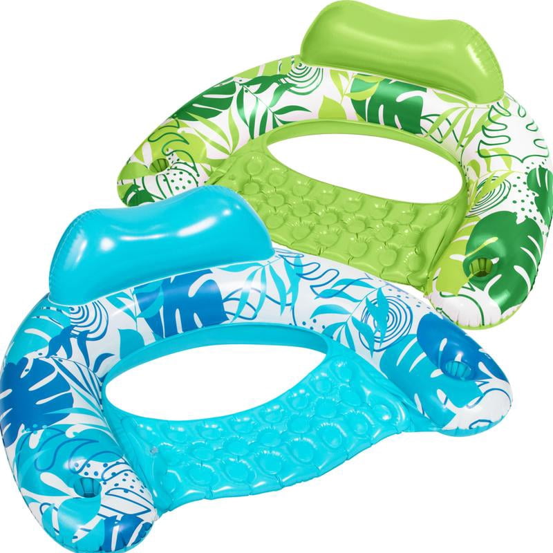SLOOSH Inflatable Pool Floats Adult,2 Packs Floating Lounge Chairs ...
