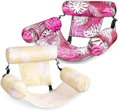 SLOOSH Inflatable Pool Floats Adult,2 Packs Floating Lounge Chairs,Blow ...