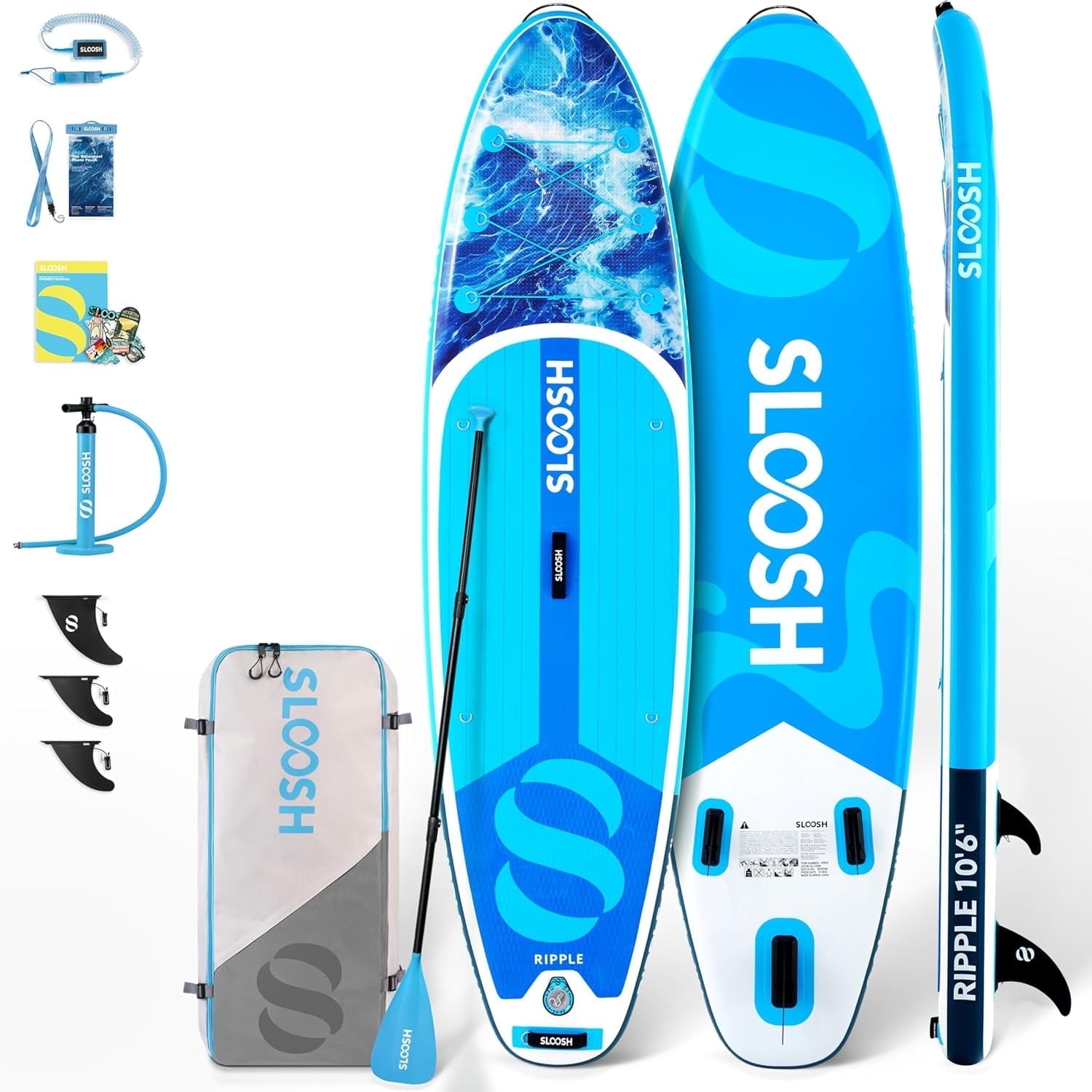 SLOOSH 10'6" Inflatable Stand Up Paddle Board, Portable Paddle Board with Premium SUP ...