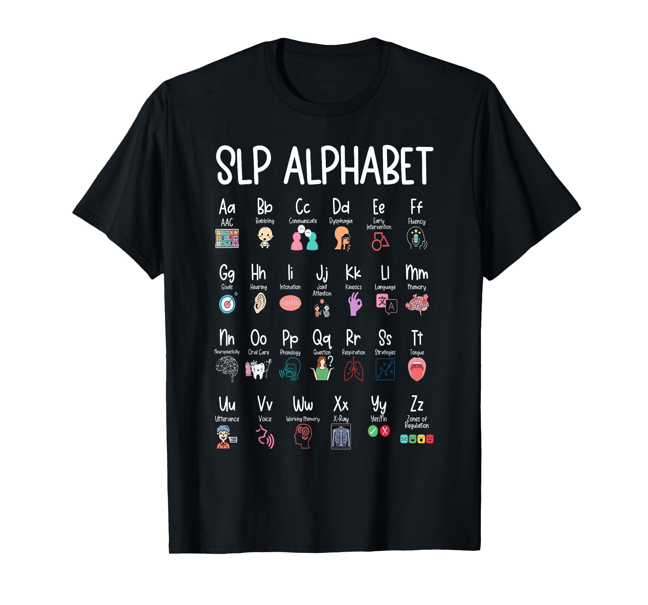 SLP Alphabet ABCs Speech Language Pathologist Speech Therapy T-Shirt ...