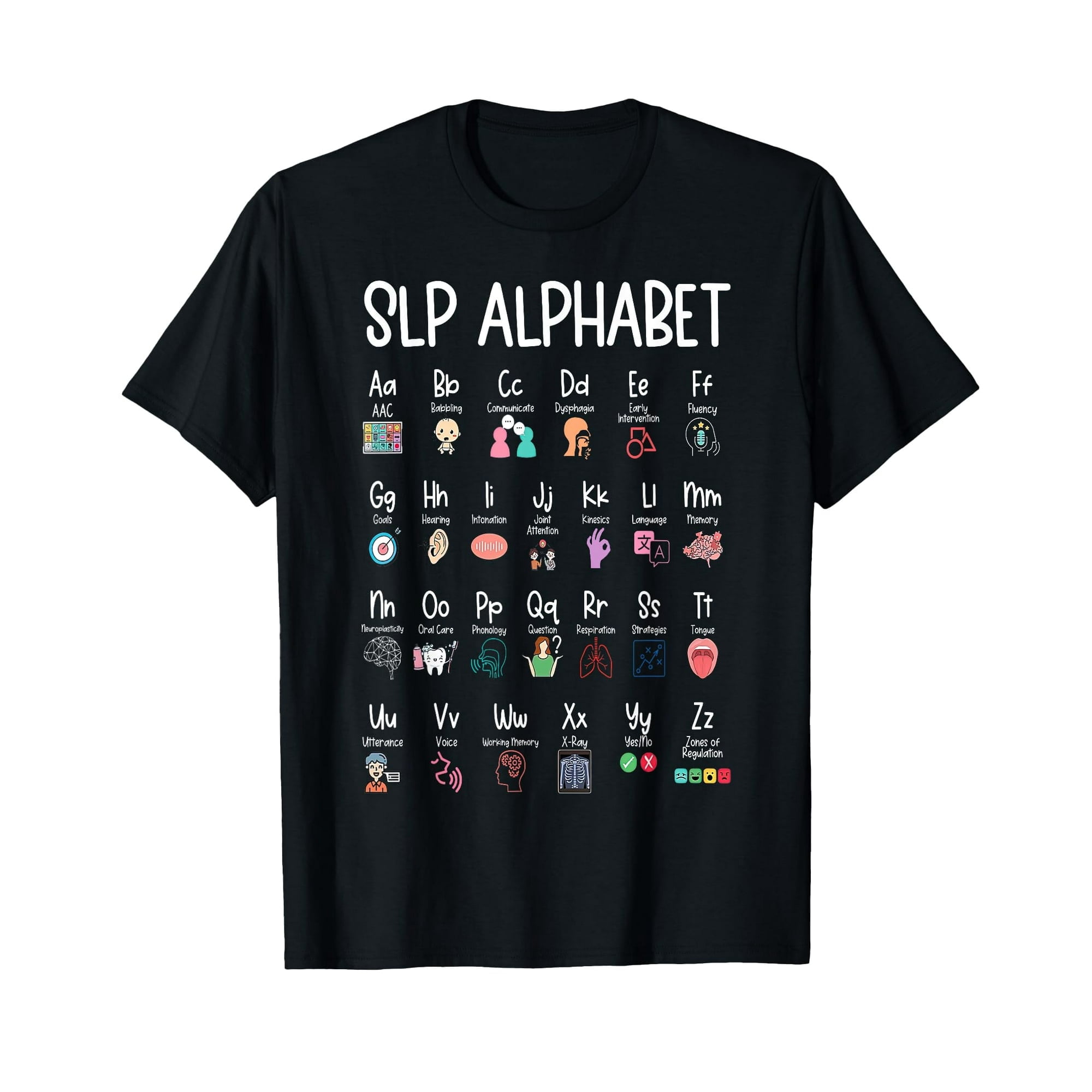 SLP Alphabet ABCs Speech Language Pathologist Speech Therapy T-Shirt ...