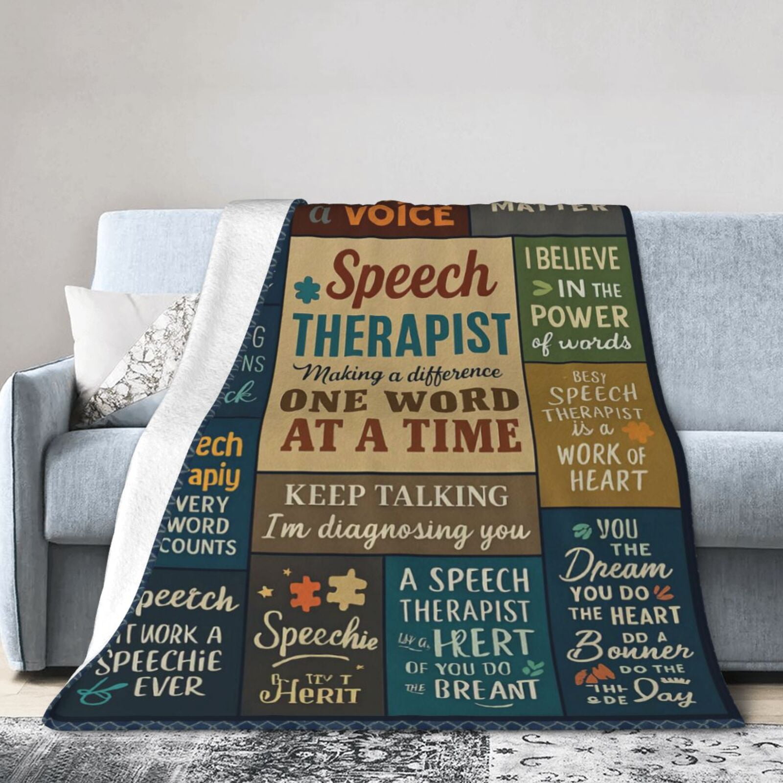 SLP Gifts for Women Throw Blanket Speech Language Pathologist Gifts for ...