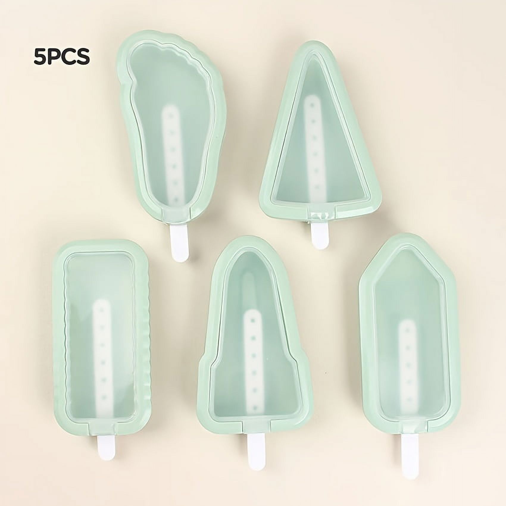 SLPJZLW 5pcs Silicone Ice Cream Mold Set - Homemade Popsicle Makers ...