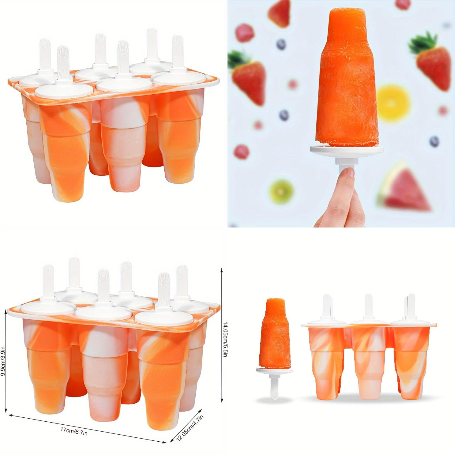 SLPJZLW 6-Cavity Silicone Ice Molds with Drip-Guards BPA Free ...