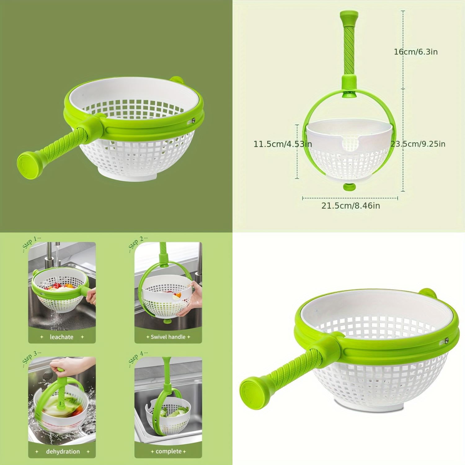 SLPJZLW Spinning Colander Salad Spinner Spinning Colander Vegetables ...