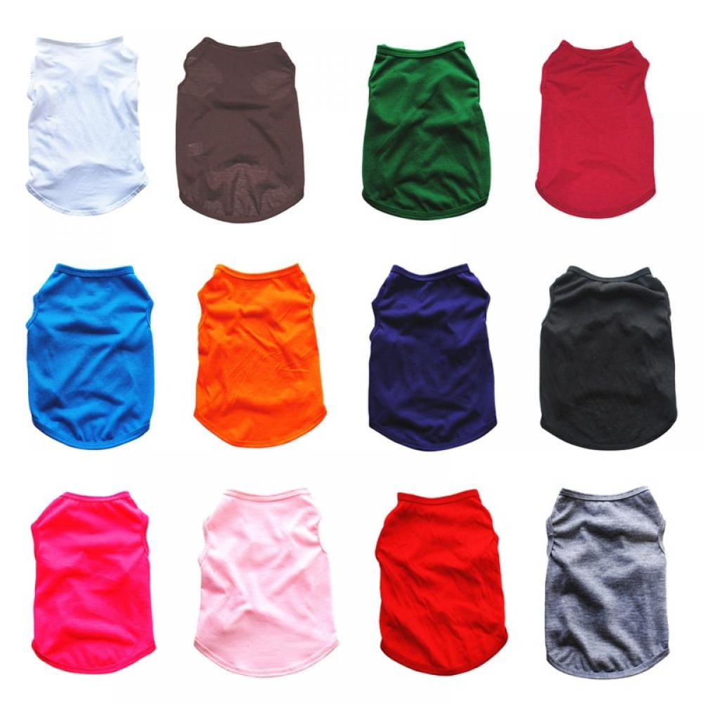 SLPUSH Dog Shirts Clothes, Dog T-Shirts Cat Apparel Puppy Vest Cotton ...