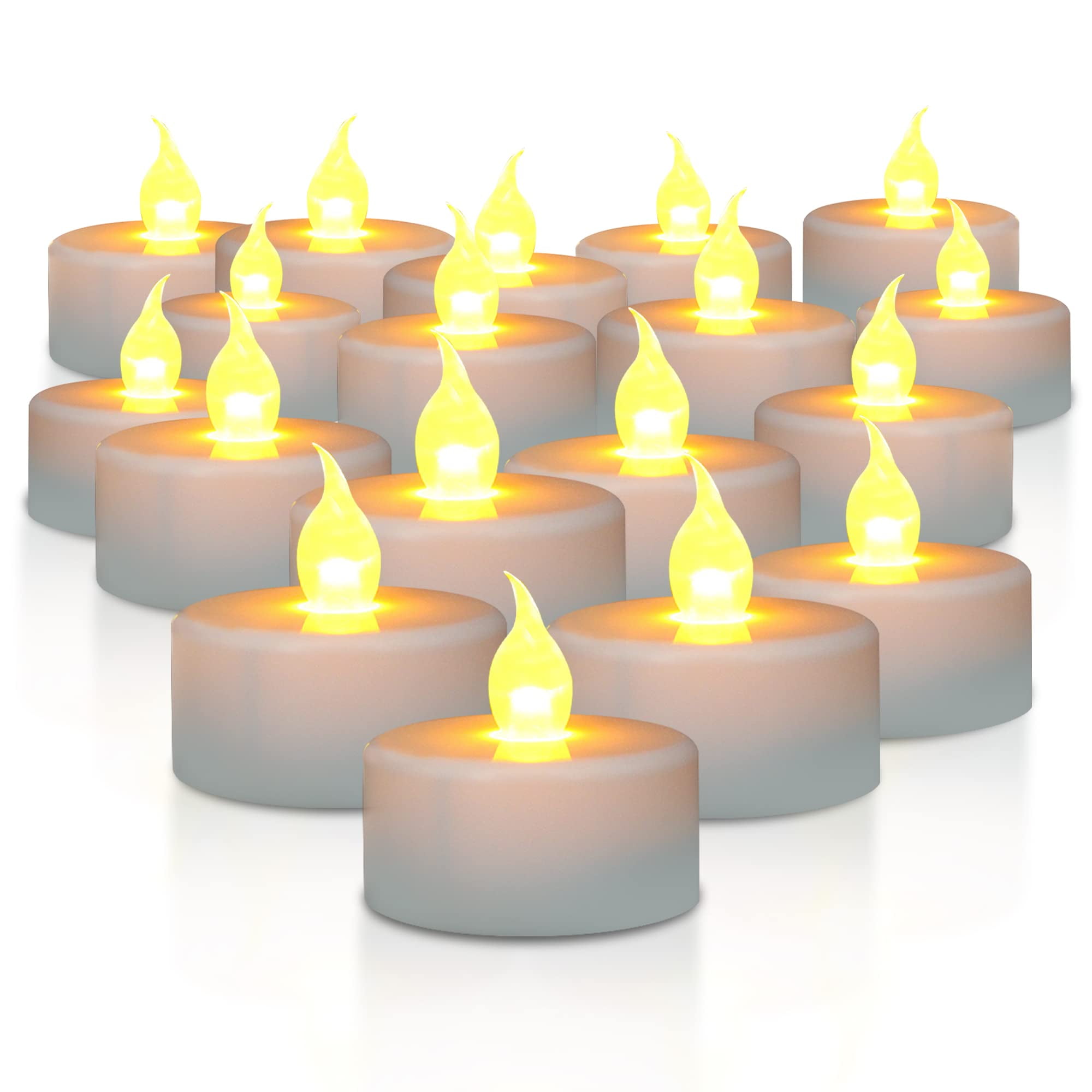 SLS SUPPLY FLORA 200-Pack Realistic Flickering Flameless Candles, Battery Operated Tea Lights ...