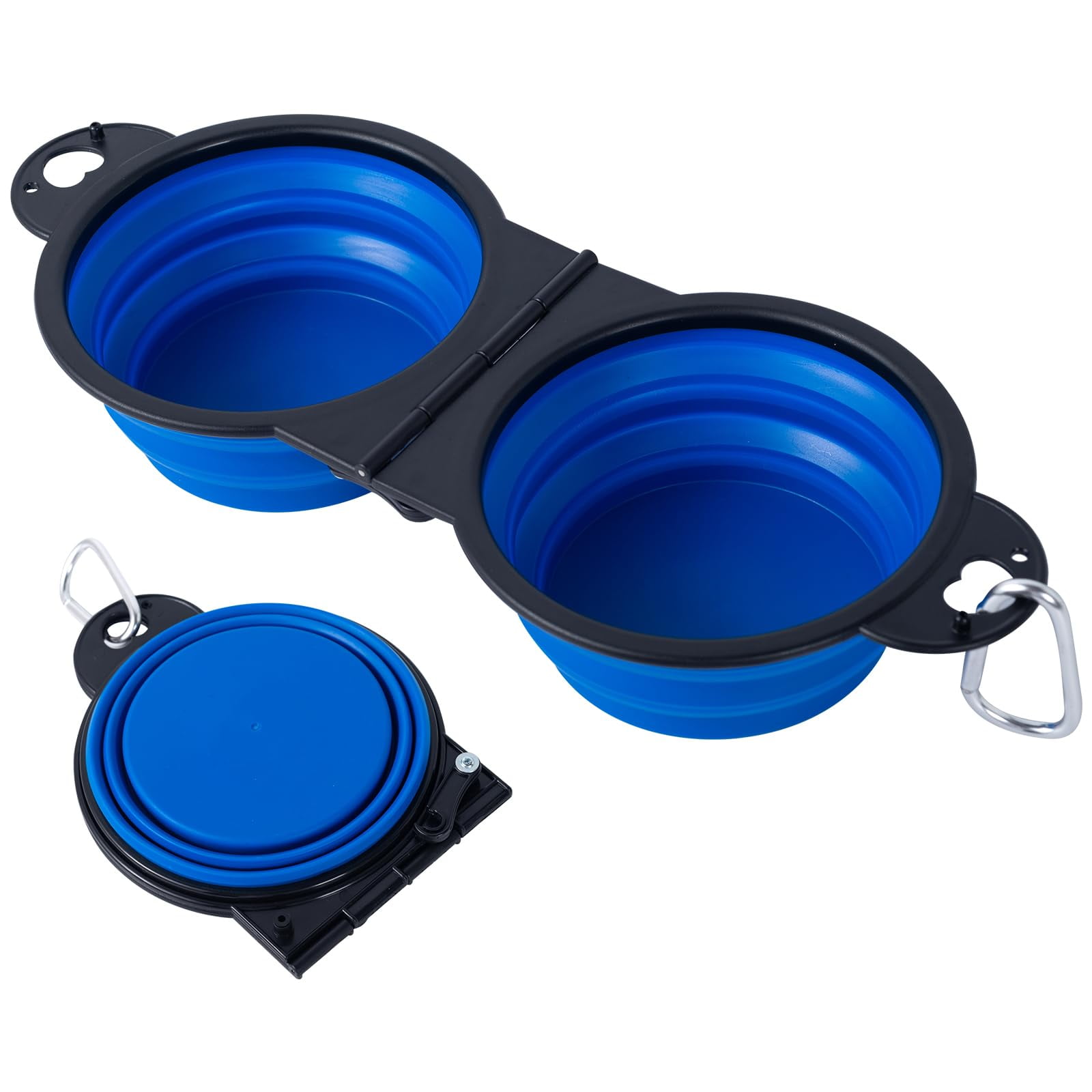 SLSON Collapsible Dog Dual IRF13 Bowls Reinforced Rim 180 Degrees Flip ...