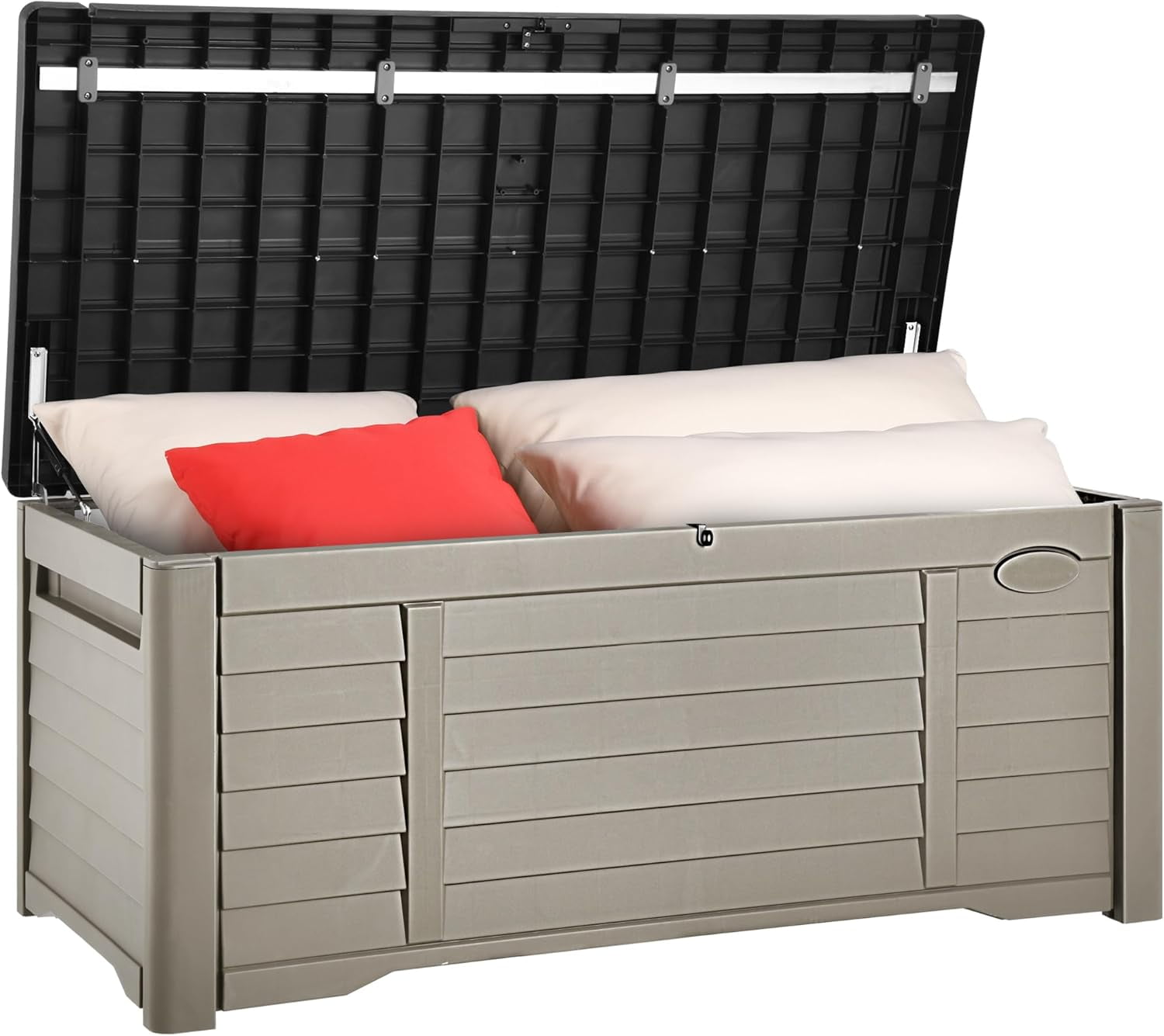 SLSRFD 120 Gallon Large Outdoor Storage Deck Box, Waterproof Cushion ...