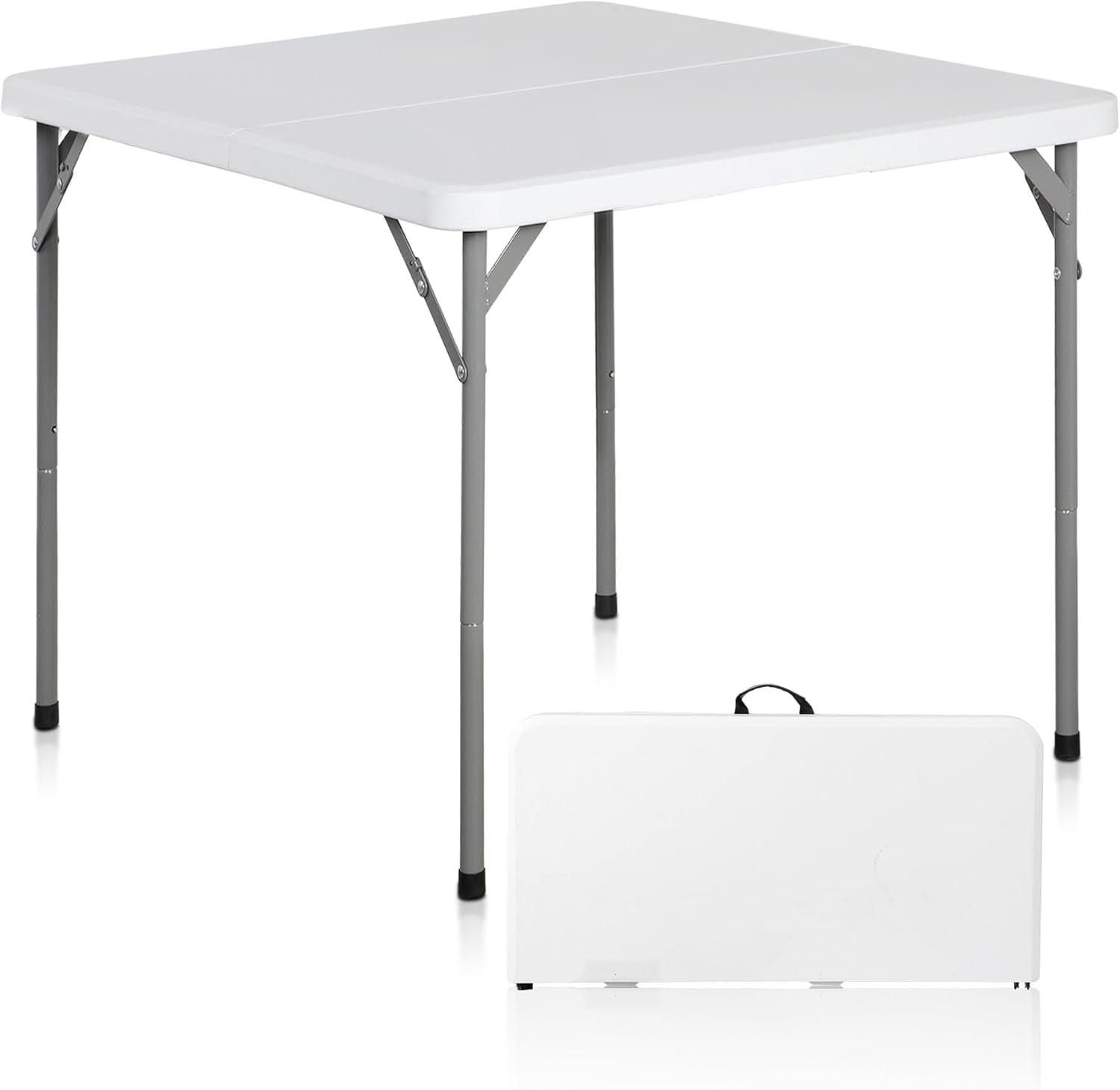 SLSRFD 3 Foot Square Folding Card Table, Indoor Outdoor Portable ...