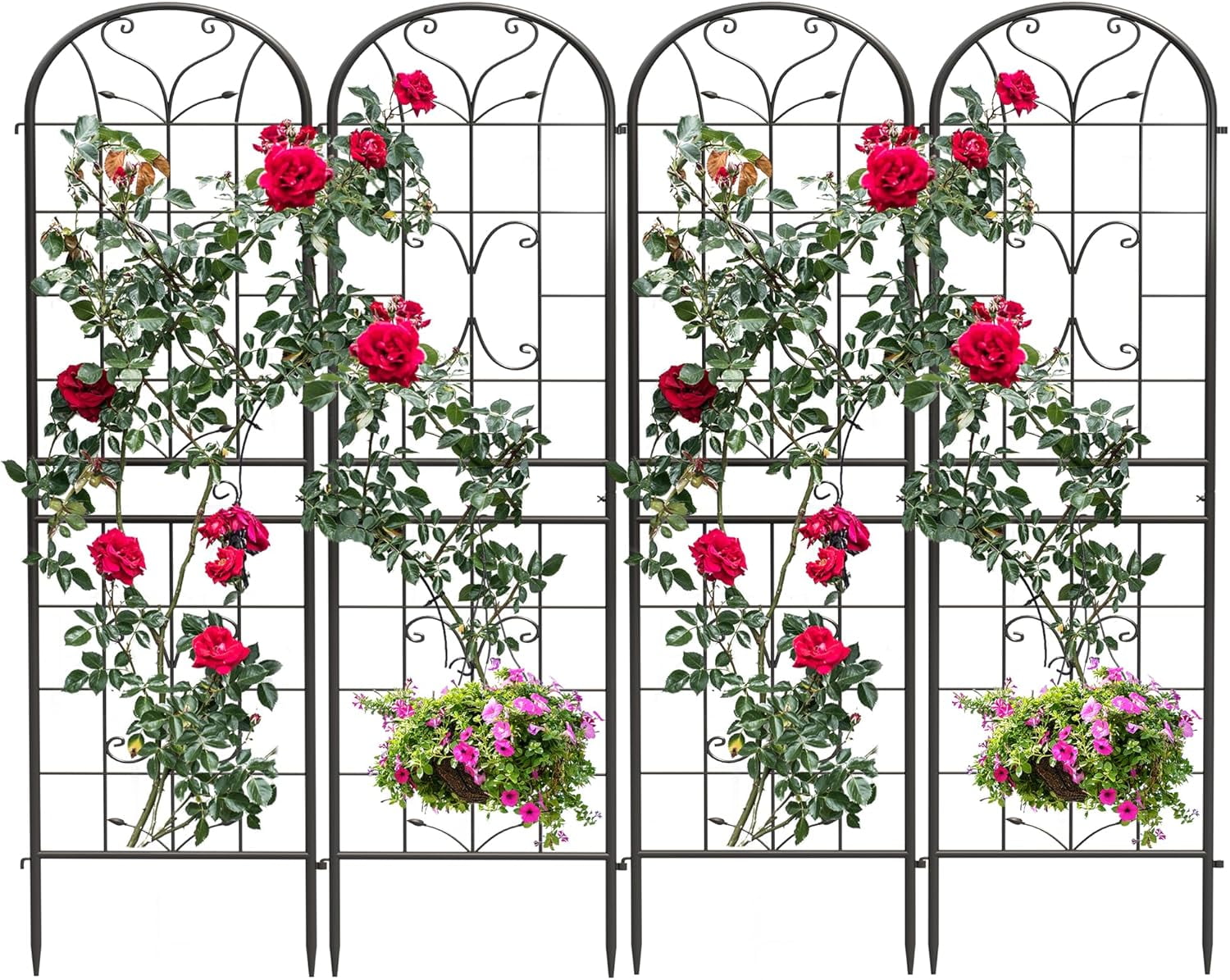 SLSRFD 4 Pack 87x20in Trellises for Cllimbing Plants Outdoor, Roses ...