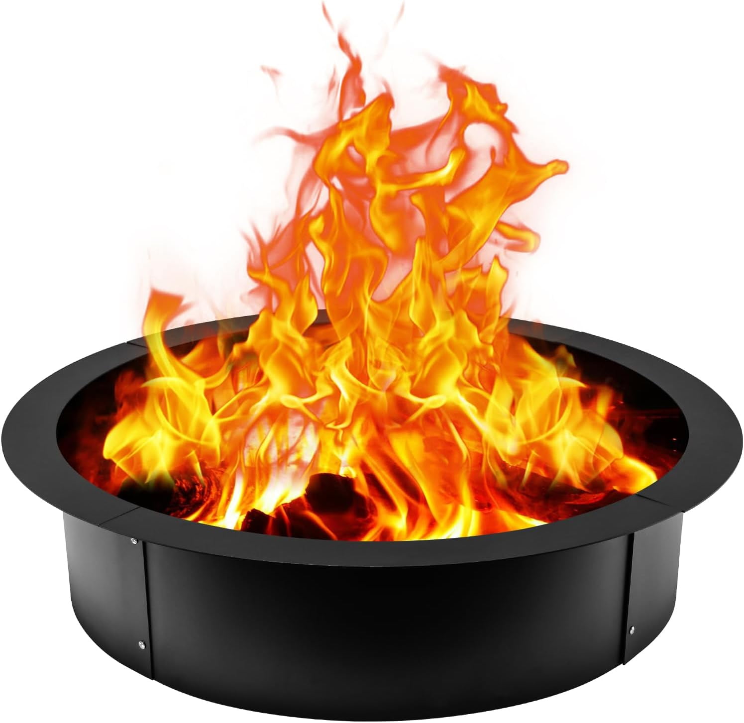 SLSRFD 42-Inch Fire Pit Ring Insert for Outdoor Campfire, Heavy Duty Q235 Steel DIY Fire Pit ...