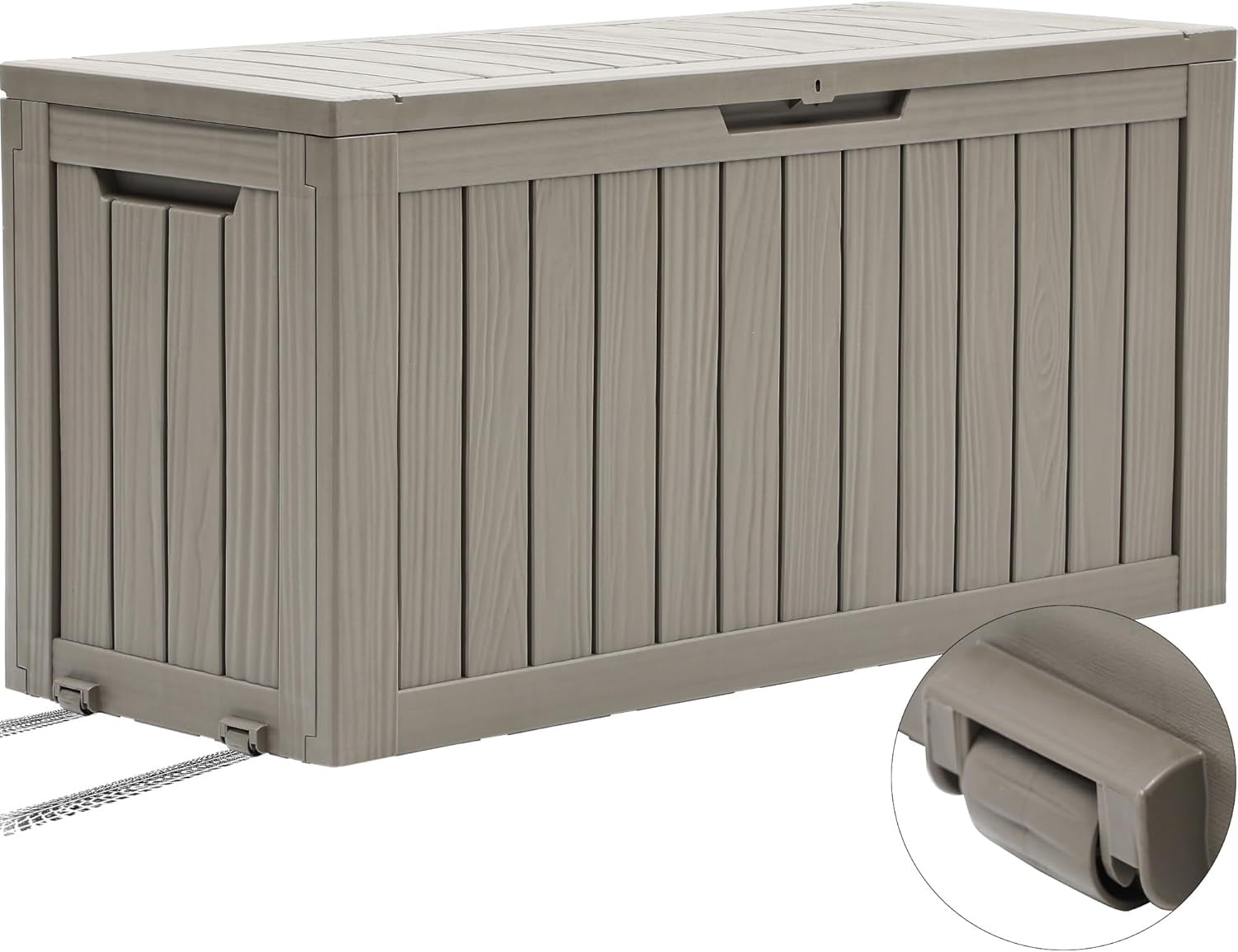 SLSRFD 72 Gallon Outdoor Resin Deck Box, Pool Storage Box with Wheels ...